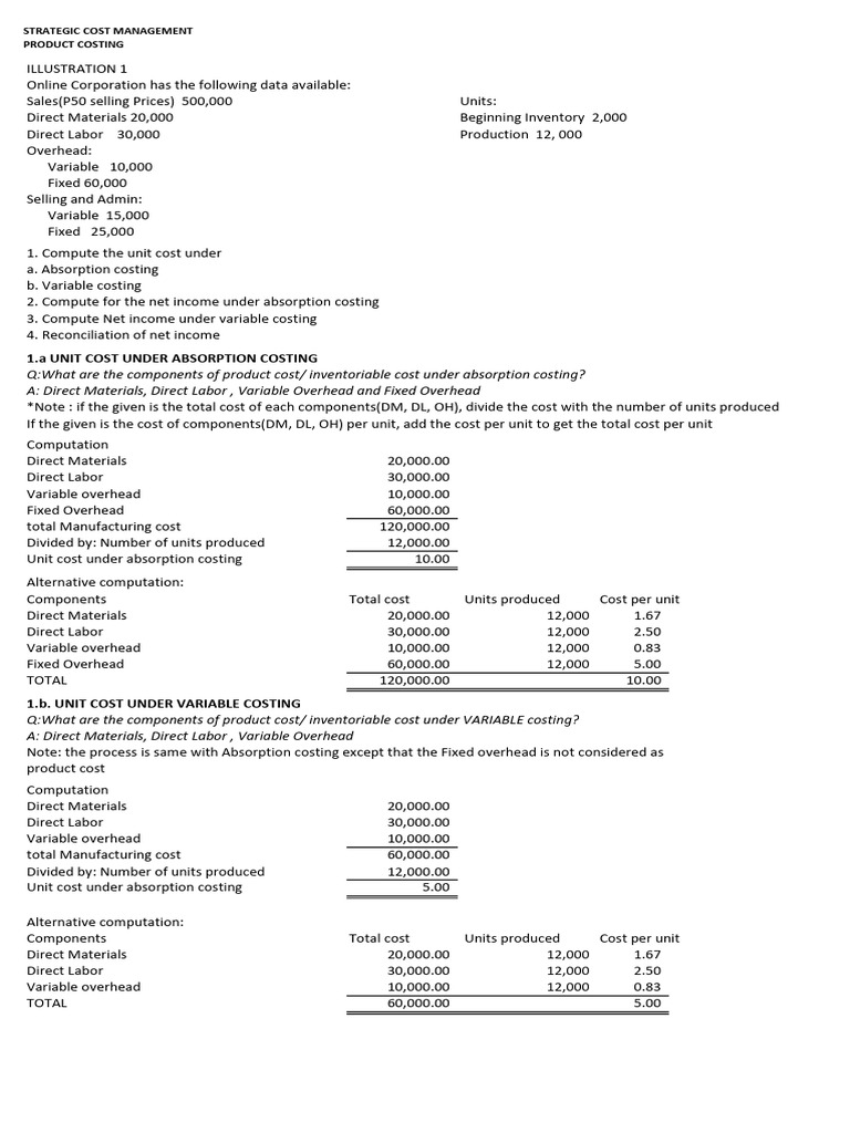 Product Costing - Problems and Solutions | PDF | Cost Of Goods Sold ...
