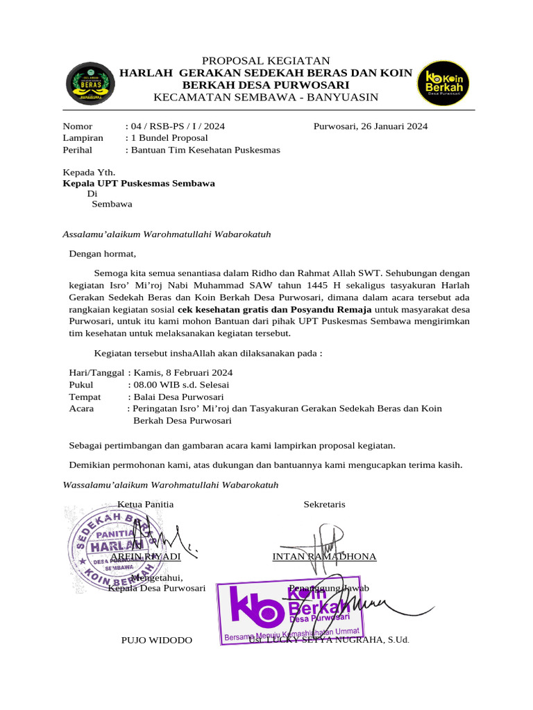 Surat Proposal Kegiatan | PDF
