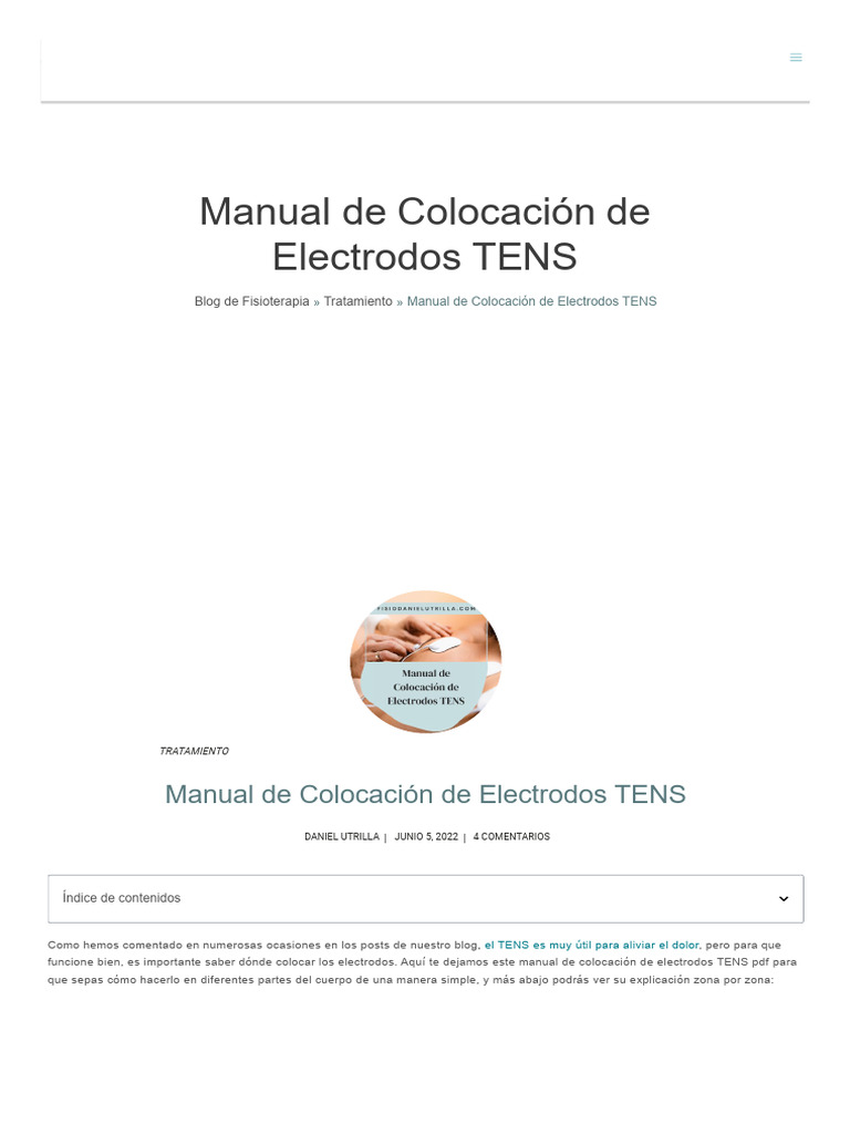Manual de Colocación de Electrodos TENS - Guía Práctica | PDF | Abdomen ...