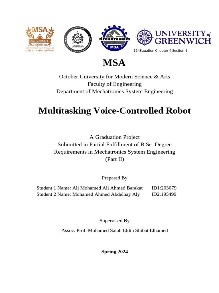 Multitasking Voice-Controlled Robot | PDF | Robotics | Rotation