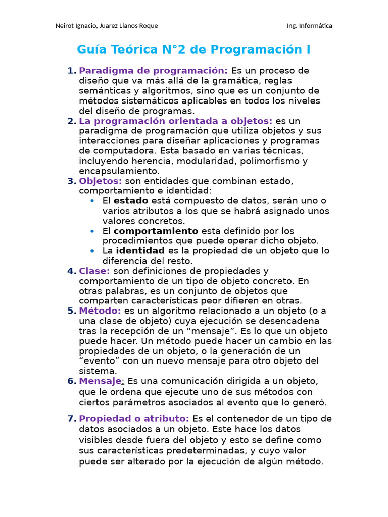 Programacion Tp2 | PDF | Objeto (informática) | Herencia (Programación Orientada a Objetos)