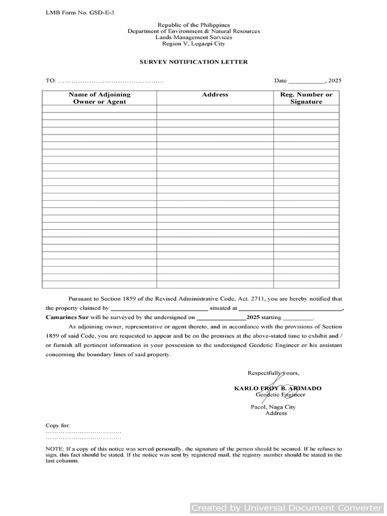 Survey-Notification Letter | PDF