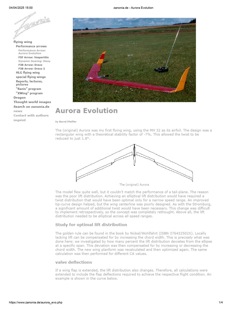 Zanonia - de - Aurora Evolution | PDF | Lift (Force) | Flight