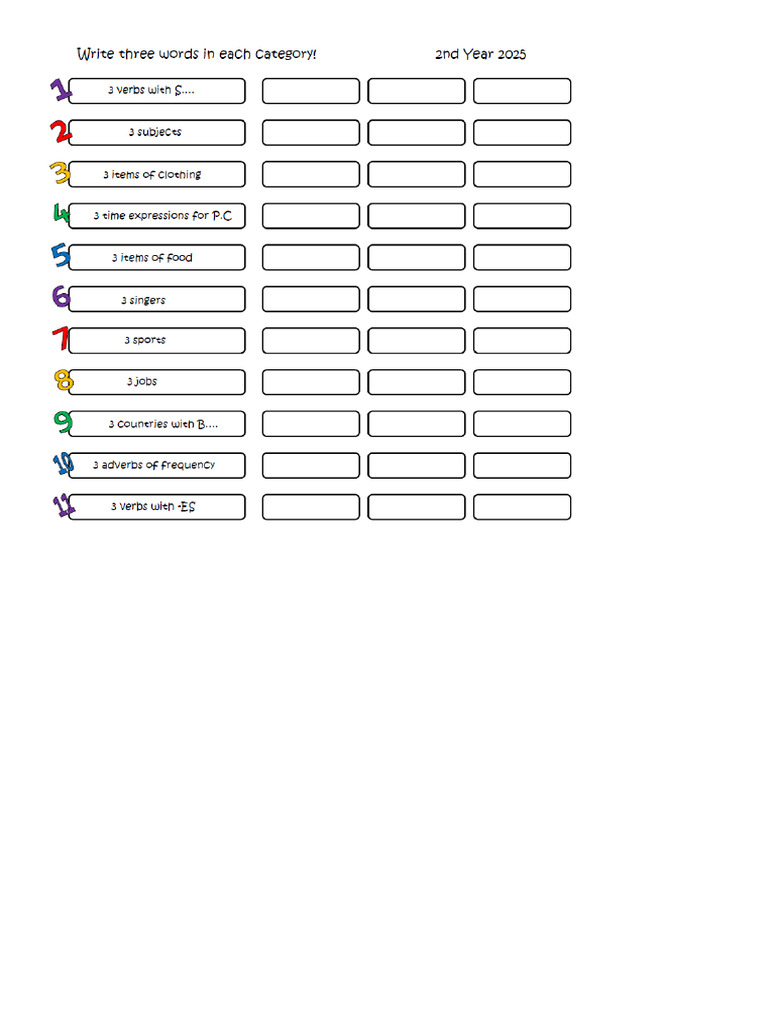 A 5 Minute Activity 2nd Year 2025 | PDF