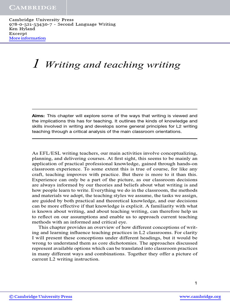 Writing and Teaching Writing 2 | PDF | Second Language | Semantics