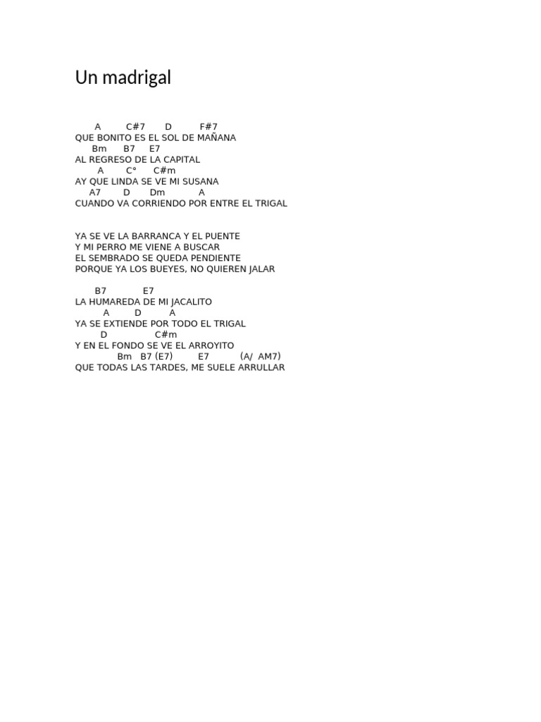 Un Madrigal | PDF