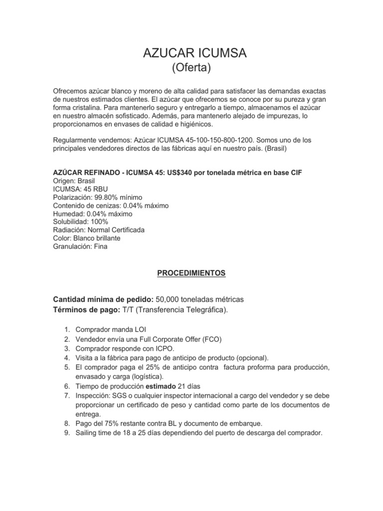 Azucar Icumsa | PDF