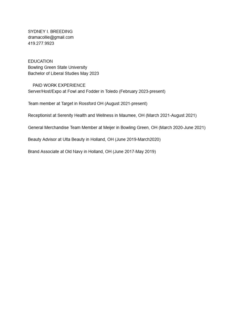 Current Resume | PDF