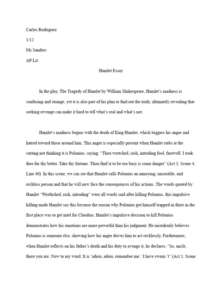 Carlos Rodriguez - Hamlet_ Final Project (MUST BE SUBMITTED TO TURNITIN ...