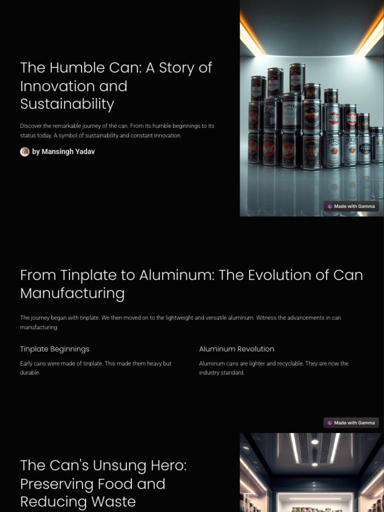 The Humble Can A Story of Innovation and Sustainability | PDF ...