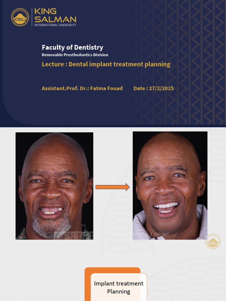 Implant Treatment Plan | PDF | Dental Implant | Dentistry Branches