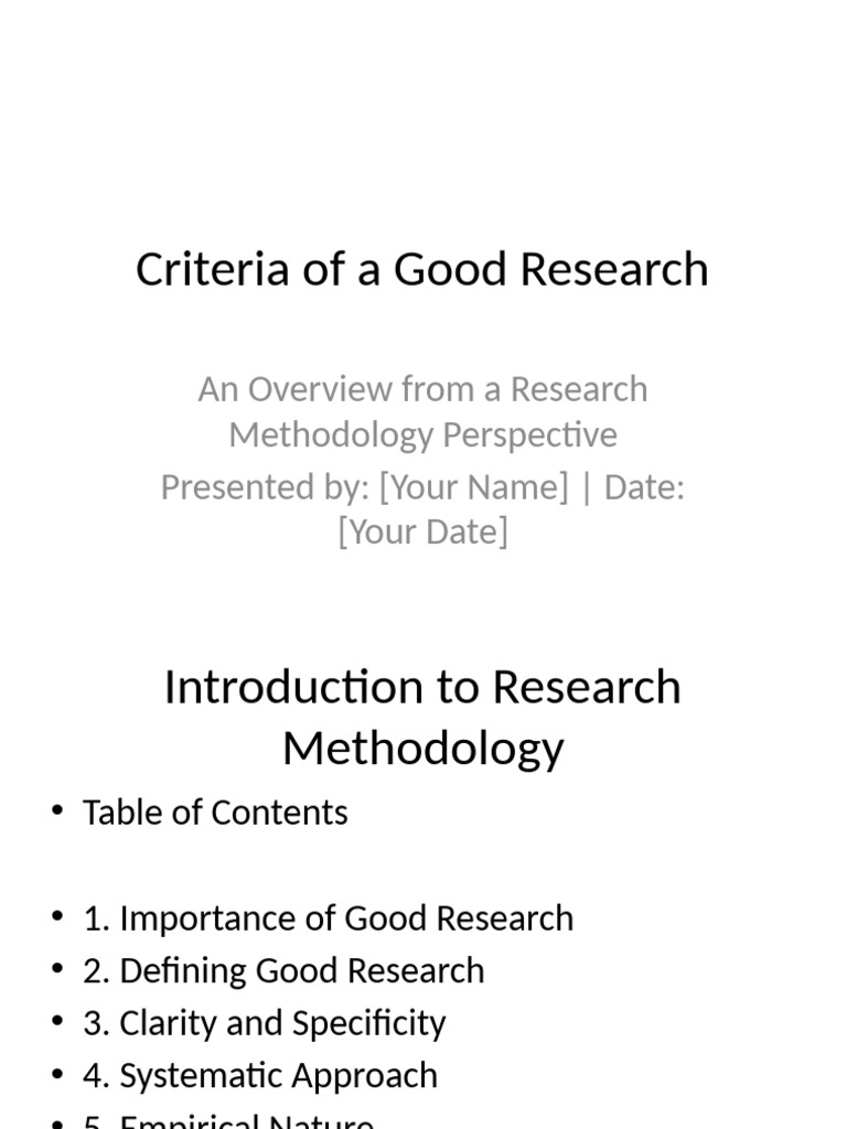 Criteria for Quality Research | PDF | Methodology | Validity (Statistics)