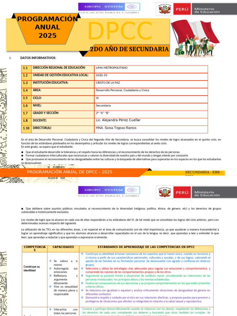 Programacion Anual DPCC 2° - 2025 | PDF | Comportamiento | La sexualidad humana