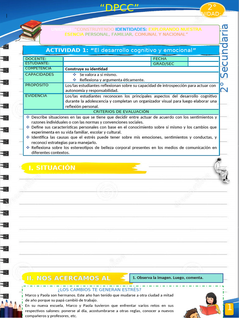 2° DPCC -ACTV.01-UNID.1 2025 | PDF | Pensamiento | Las emociones