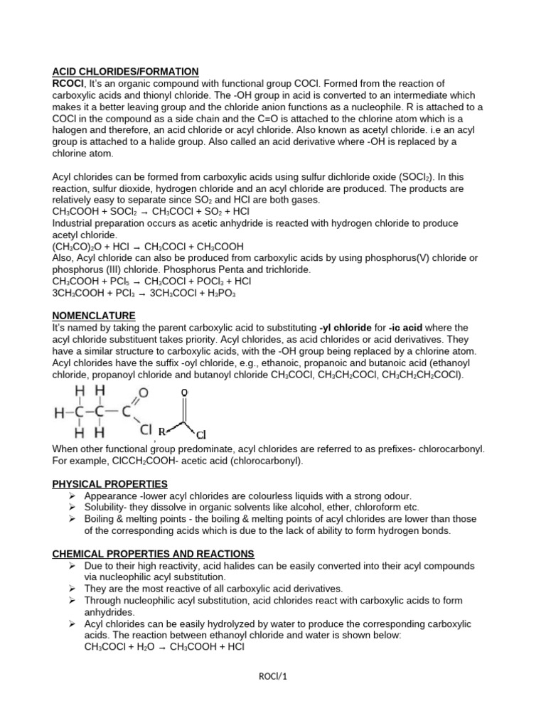 Acid Chlorides | PDF | Carboxylic Acid | Chloride