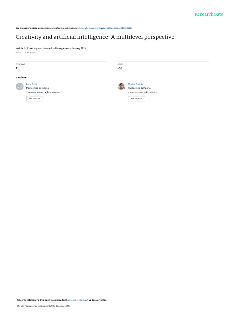 Cim 2023 | PDF | Creativity | Artificial Intelligence