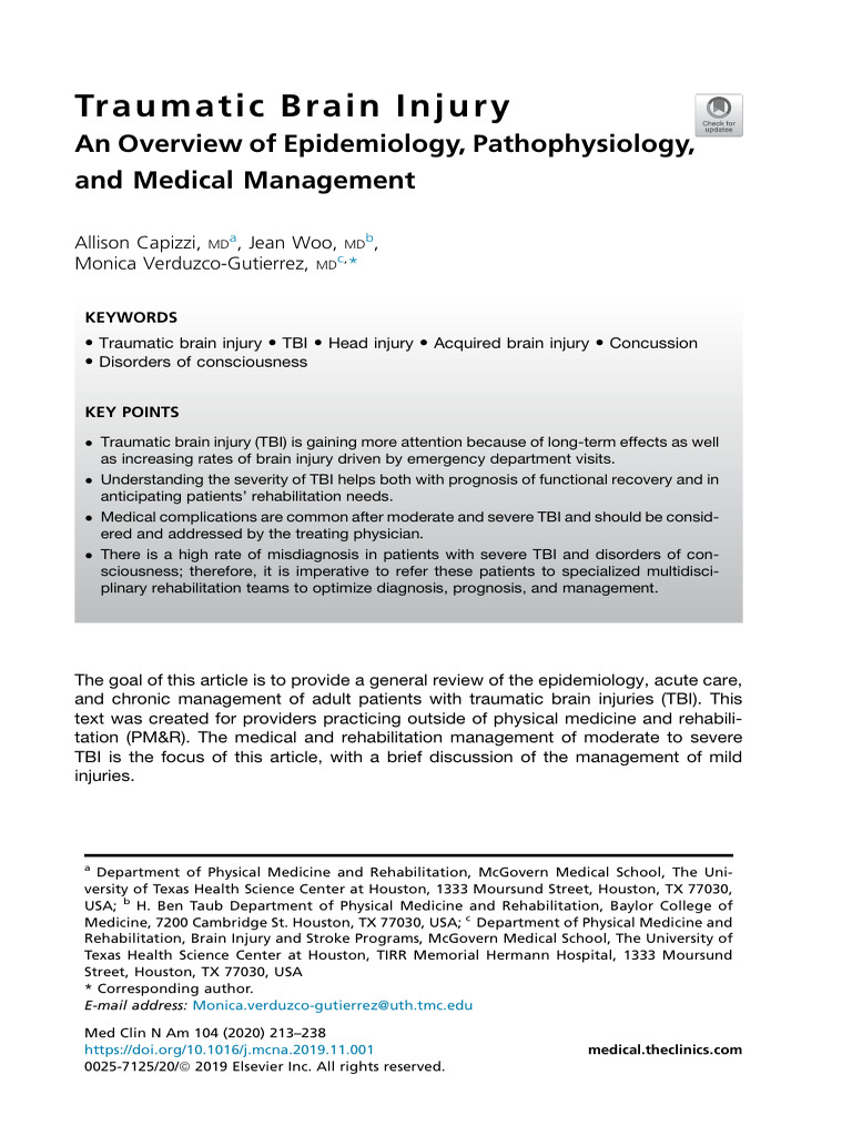 TEC 2 2020 Traumatic Brain Injury | PDF | Traumatic Brain Injury ...