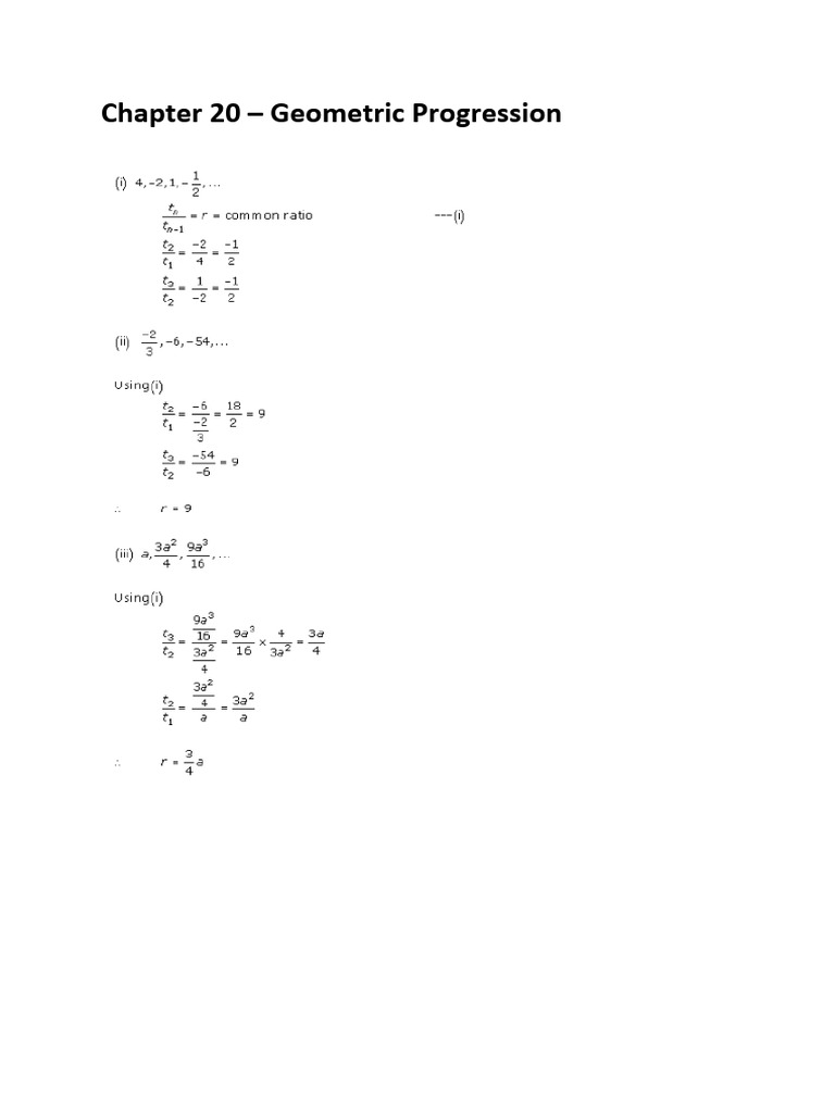 Xxxxxxx Geometric Progressions | PDF