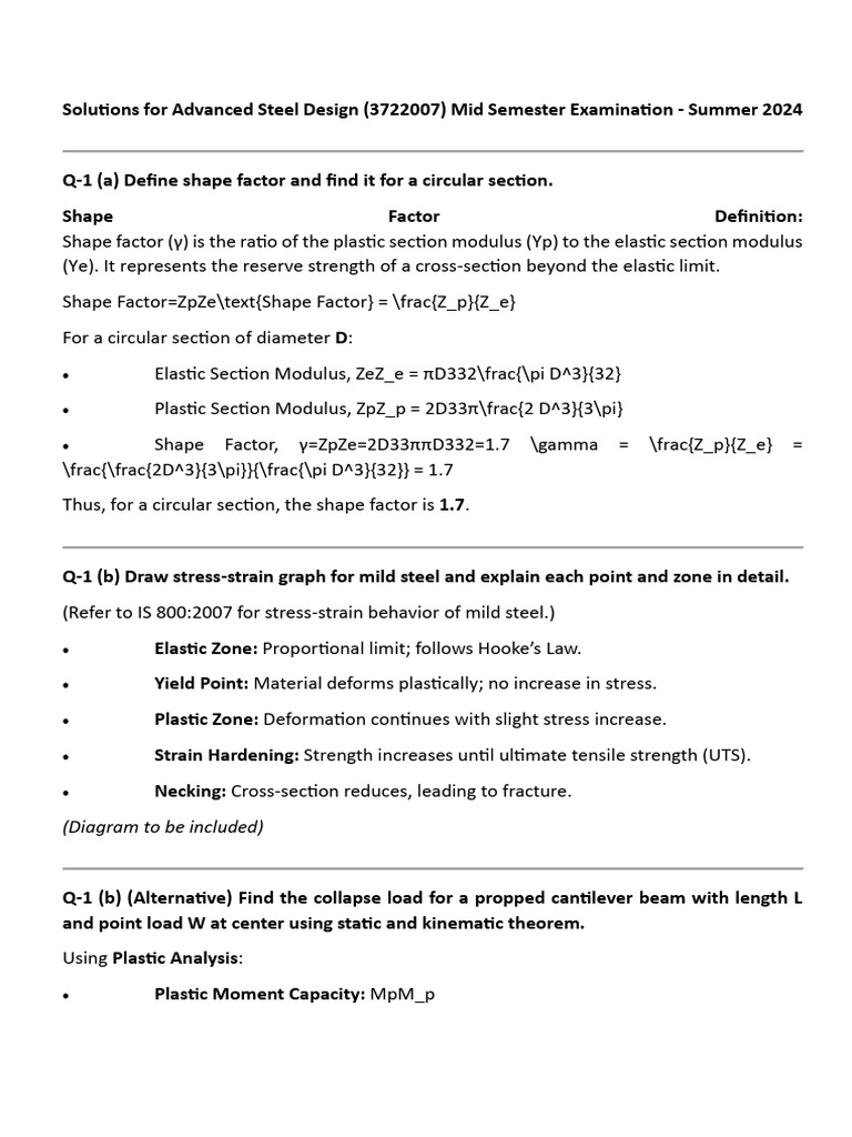 Advanced Steel Design Solutions Guide | PDF | Deformation (Engineering ...