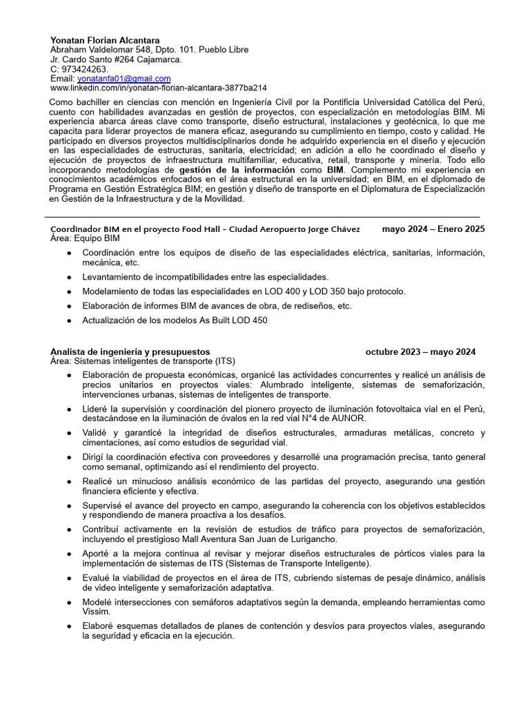 CV - Yonatan Florian | PDF | Ingeniería