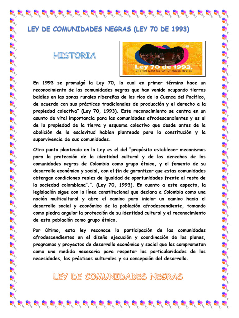 Ley 70 de 1993 | PDF