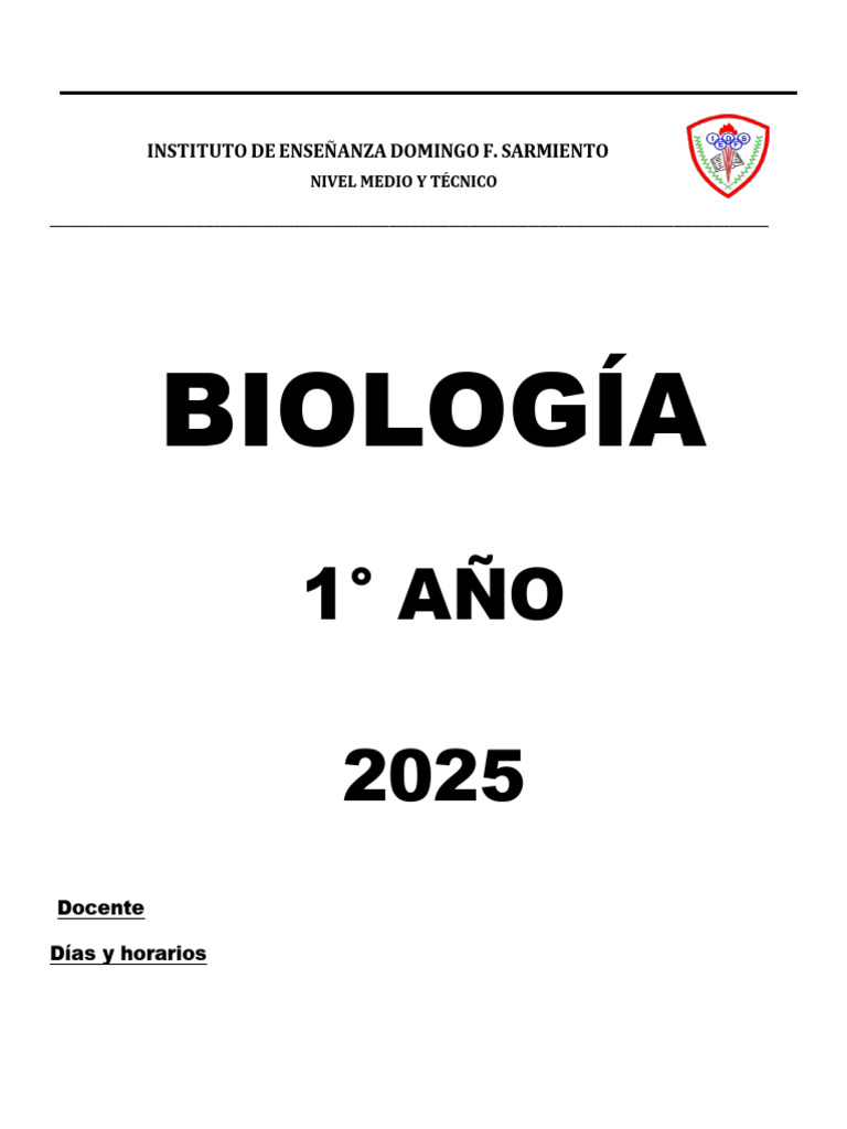 Cuadernillo Bio 1ºaño 2025 Final | PDF | Vagina | Labios