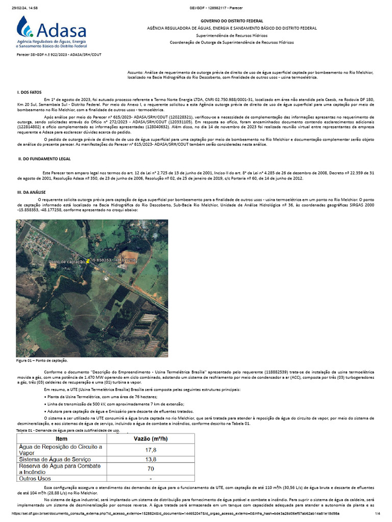 Adasa Outorga Do Eia Rima | PDF | Carta | Bacia hidrográfica