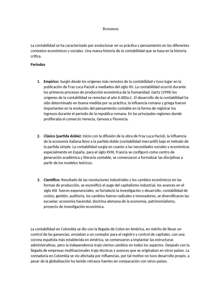 Resumen Teoria Contable | PDF | Contabilidad | Teneduría de libros