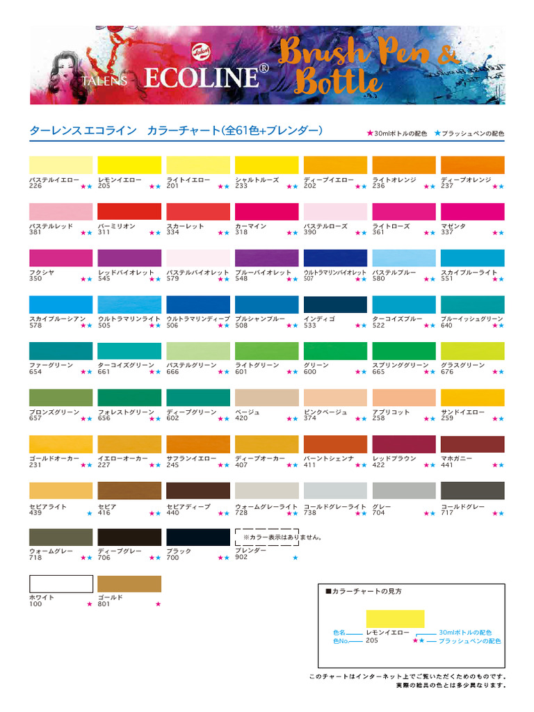 Talens Ecoline Color Chart | PDF