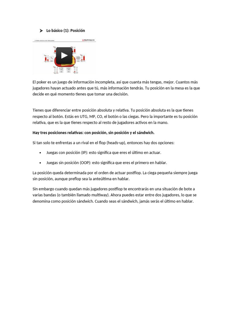Posicion lo basico | PDF