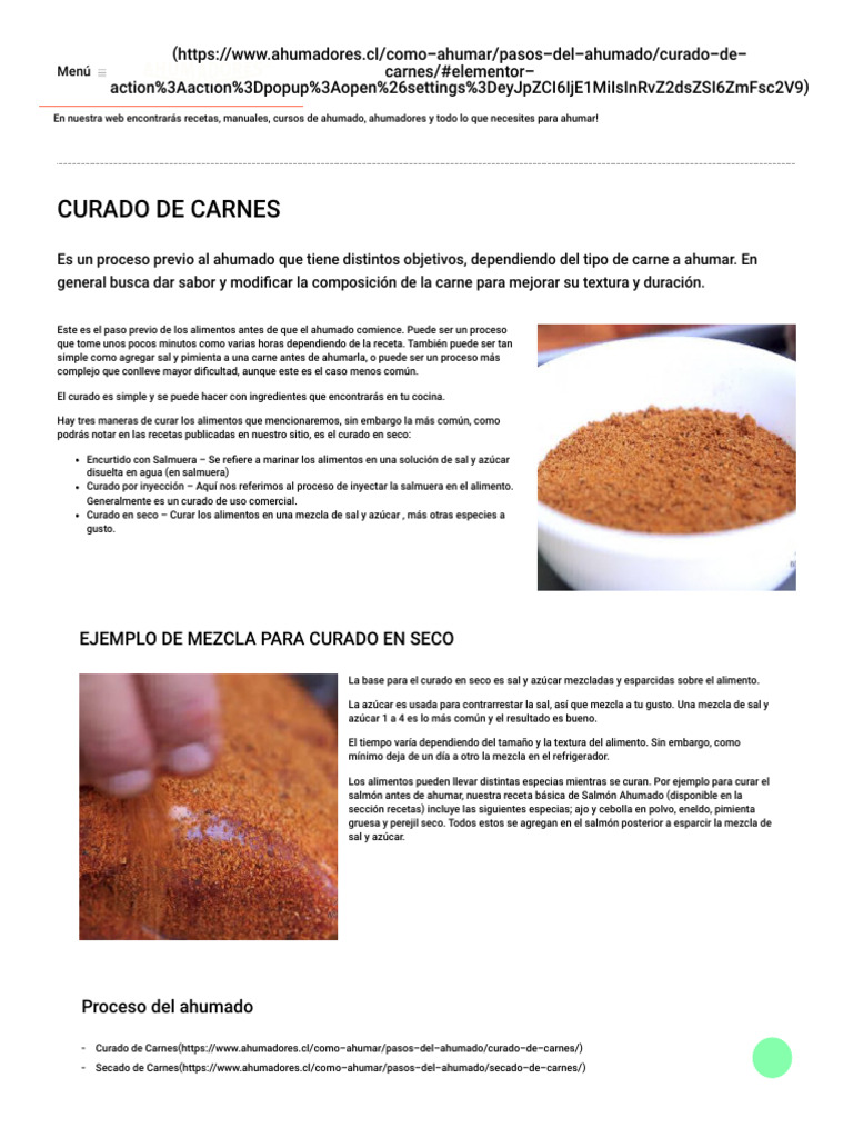 Curado de Carnes - Ahumadores - CL - Todo Lo Que Necesitas para Ahumar ...