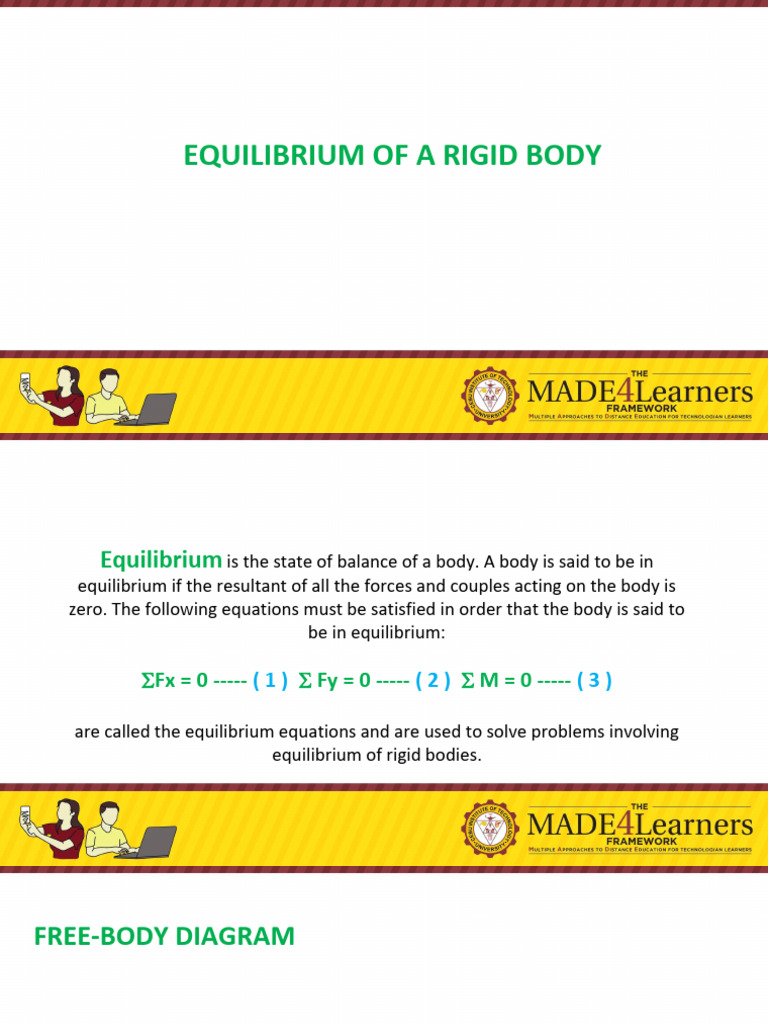 TOPIC 5. Equilibrium of Rigid Bodies | PDF | Force | Chemical Equilibrium