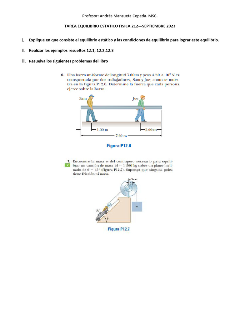 Tarea Equilibrio Estatico Pdf