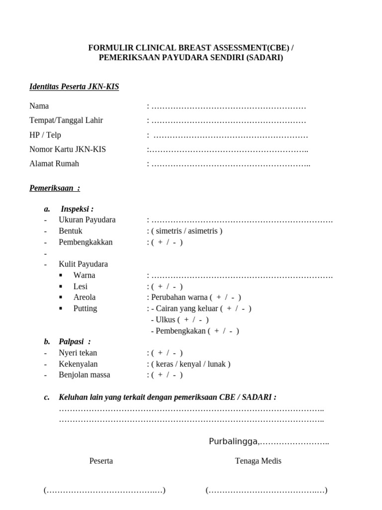 FORMULIR CBE 1 Hal. | PDF