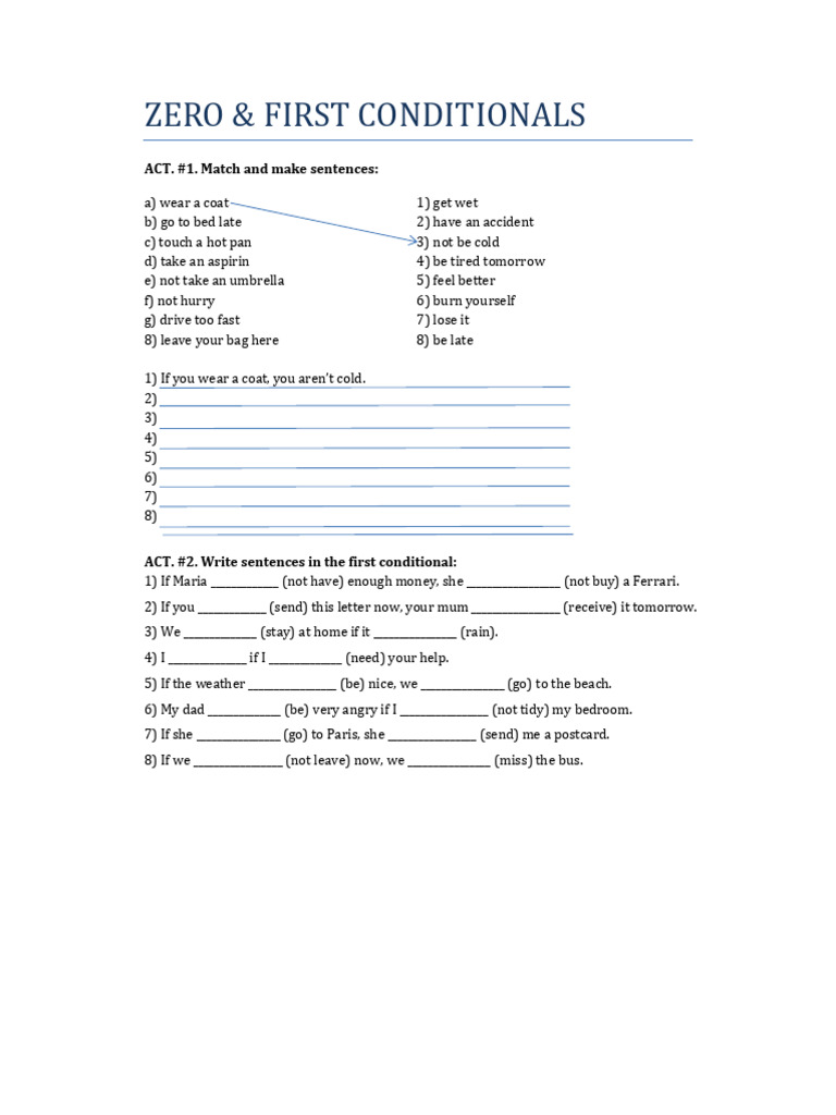 Zero and First Condi | PDF