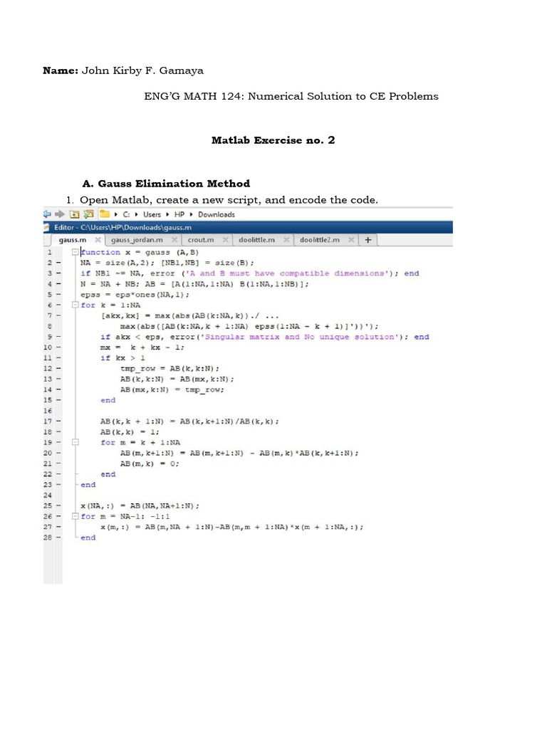 Matlab Exercise2 | PDF