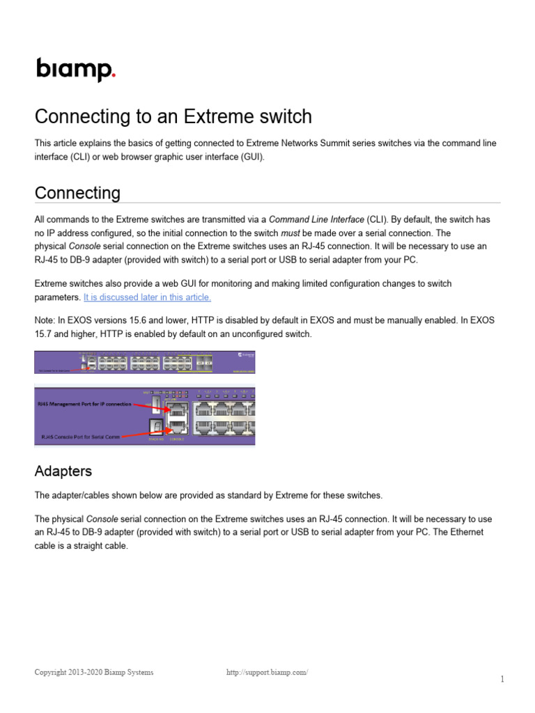 Connecting To An Extreme Switch | PDF | Ip Address | Command Line Interface