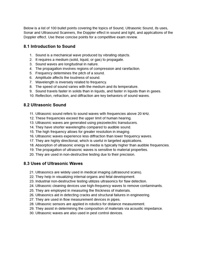 Physics Bullet Points | PDF | Radio | Electromagnetic Spectrum