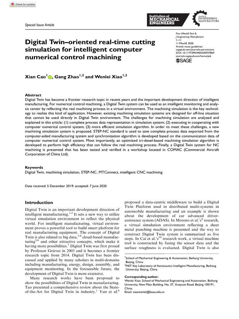 Digital Twin for CNC Machining Simulation | PDF | Simulation ...