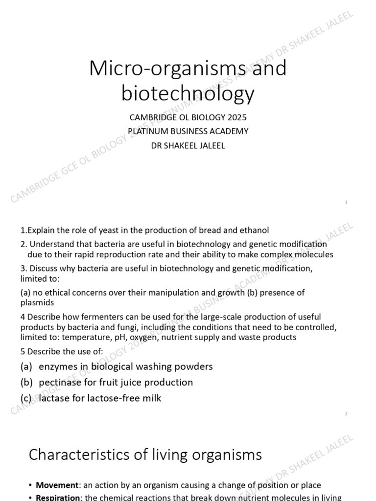 Microorganisms and Biotechnology Overview | PDF | Virus | Decomposition