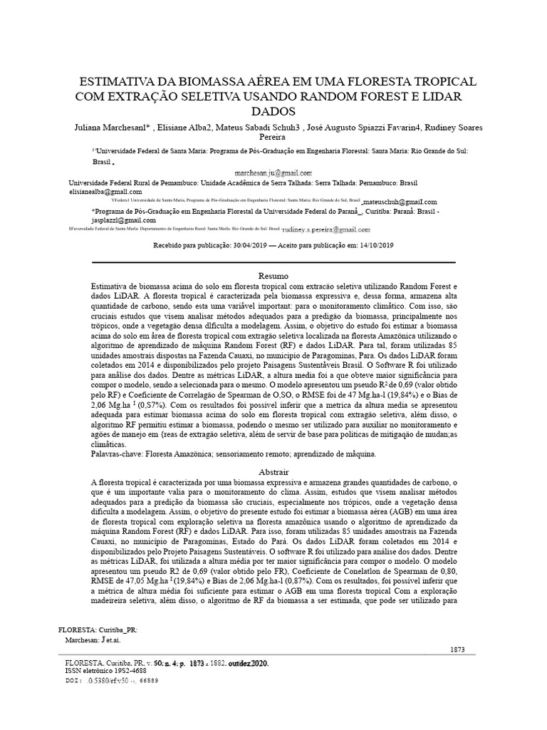 Amazônia 01 - Revista Floresta Vol50 Nº4 - Estimativa de Biomassa ...