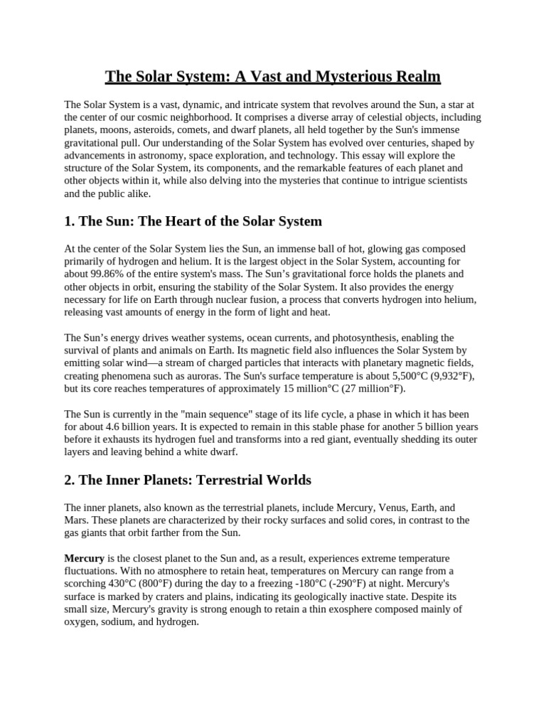 The Solar System | PDF | Solar System | Planets