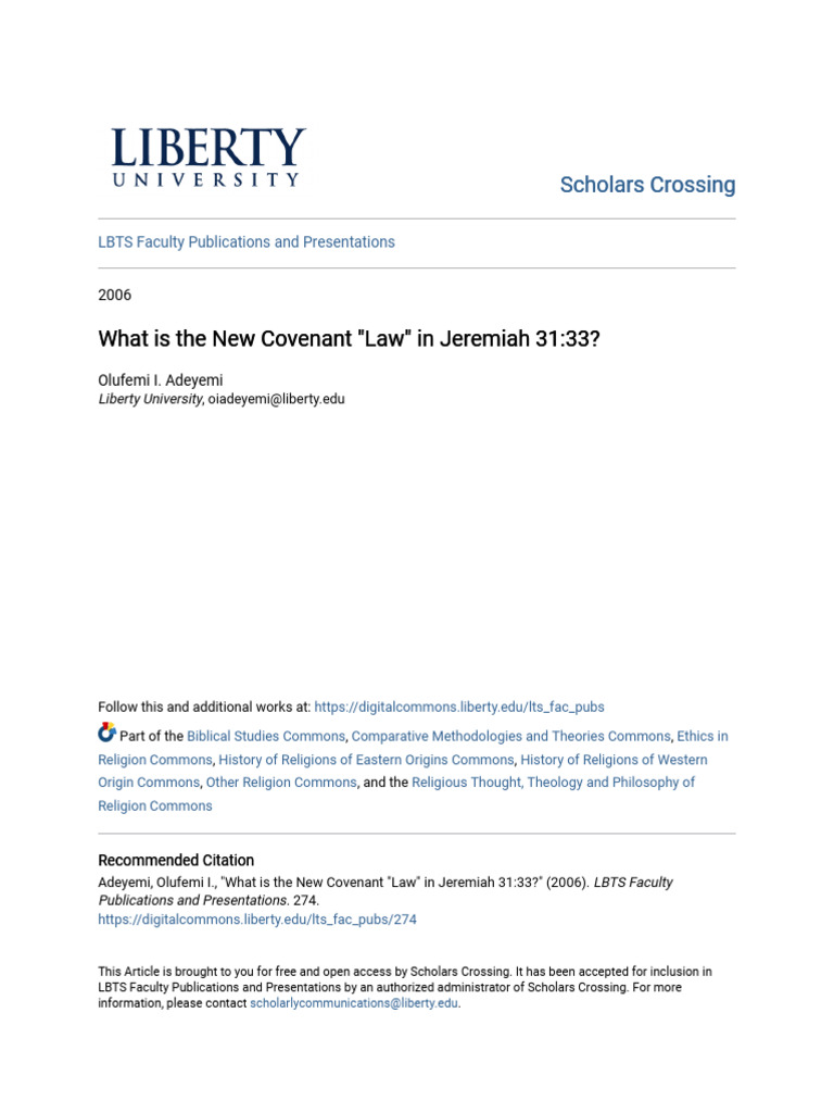 New Covenant Law in Jeremiah 31:33 | PDF | New Covenant | Covenant ...