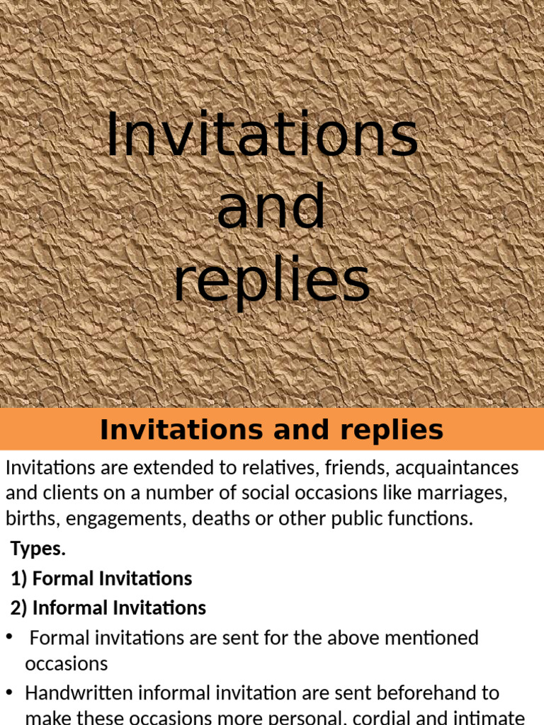 Invitations and Replies | PDF