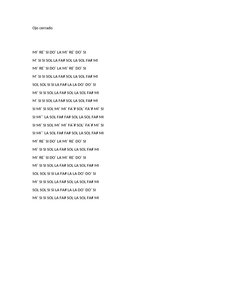 Ojo Cerrado | PDF