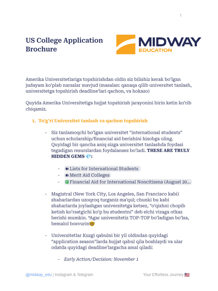 MIDWAY CollegeApplication Brochure | PDF