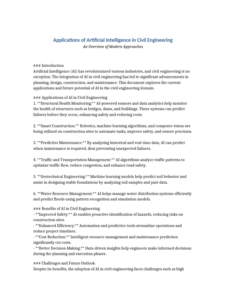 AI_in_Civil_Engineering | PDF | Artificial Intelligence | Intelligence ...