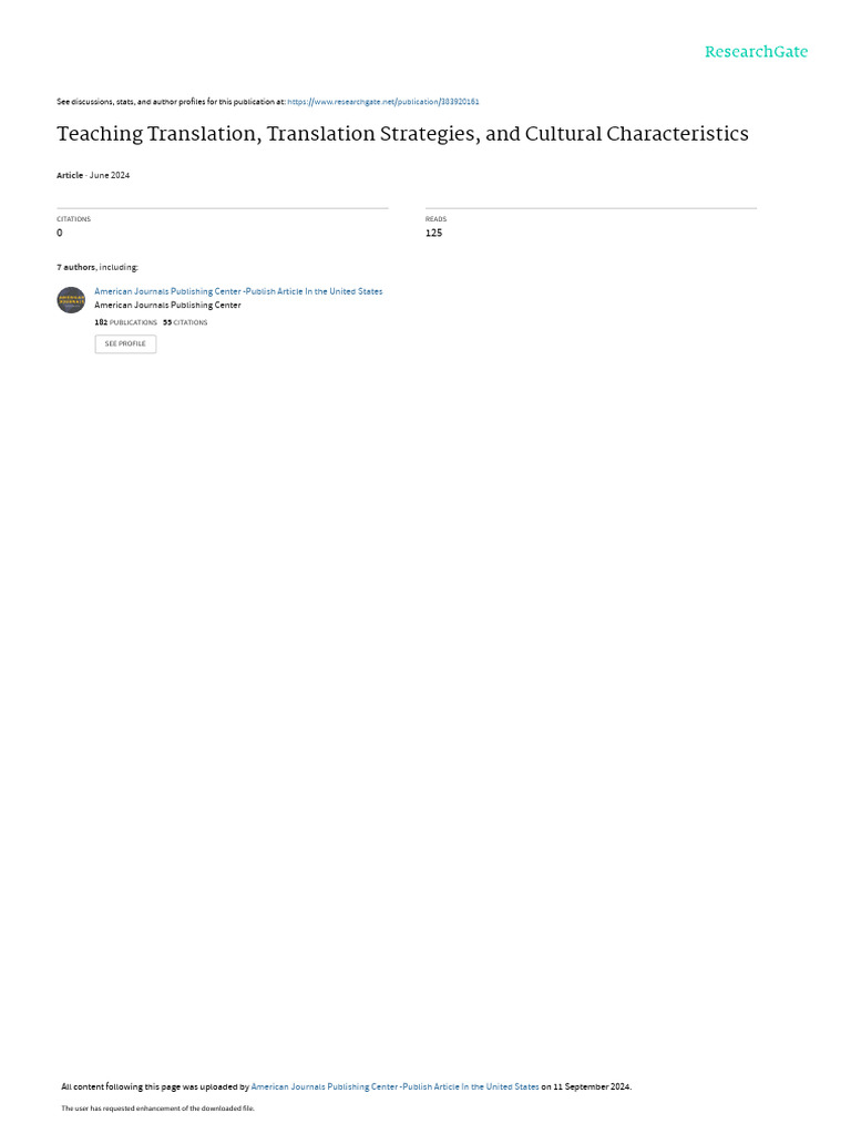 AppliedLinguistics-ProfessorWenshengDengJune2024IssueP1-P25 | PDF | Translations | Pedagogy