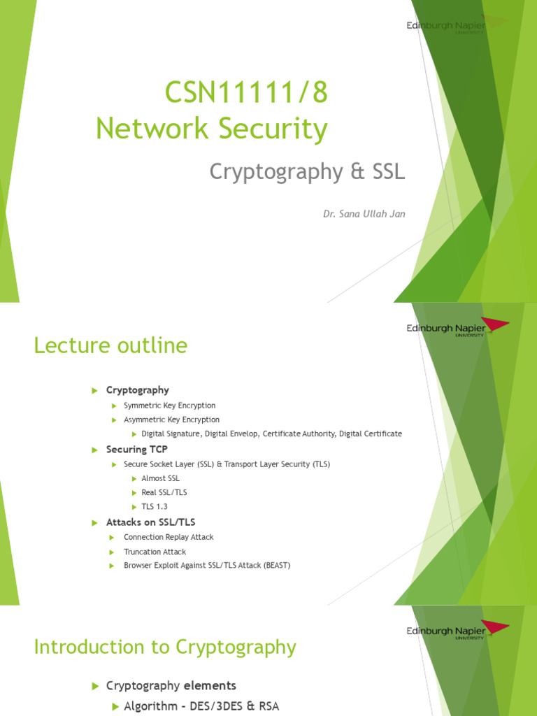 CSN11111 - Cryptography SSL - 2024-5 | PDF | Transport Layer Security | Public Key Cryptography