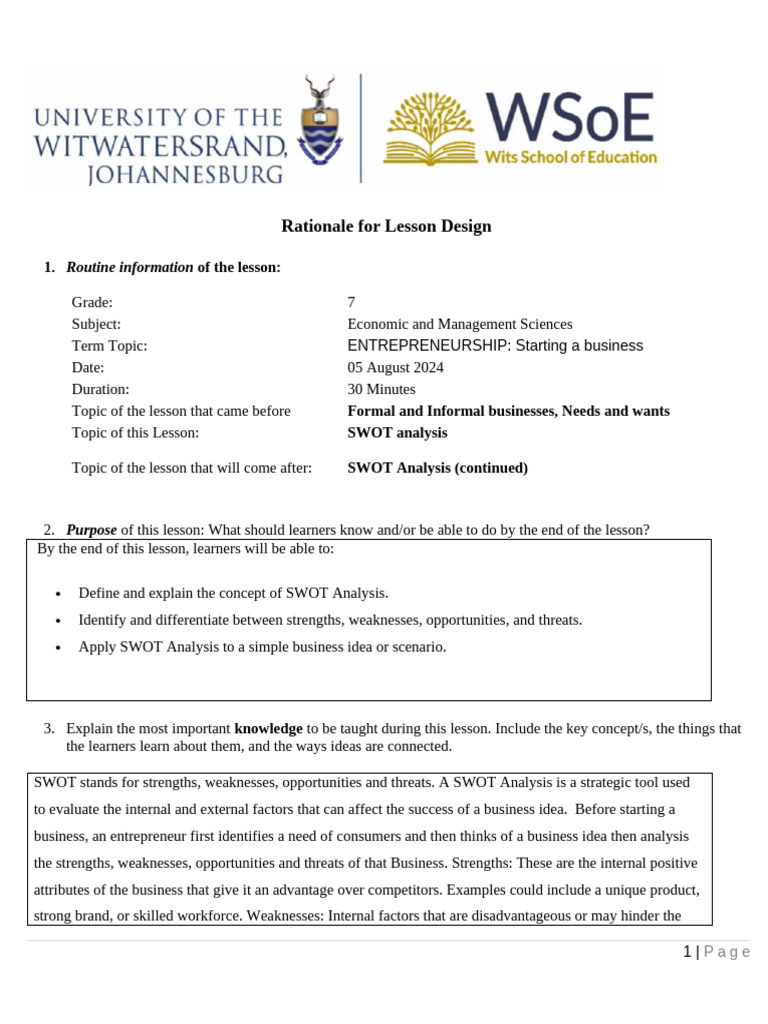 EMS SWOT ANALYSIS | PDF | Learning | Swot Analysis